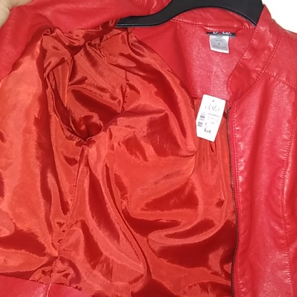 Dots | Jackets & Coats | Red Faux Leather Jacket | Poshmark
